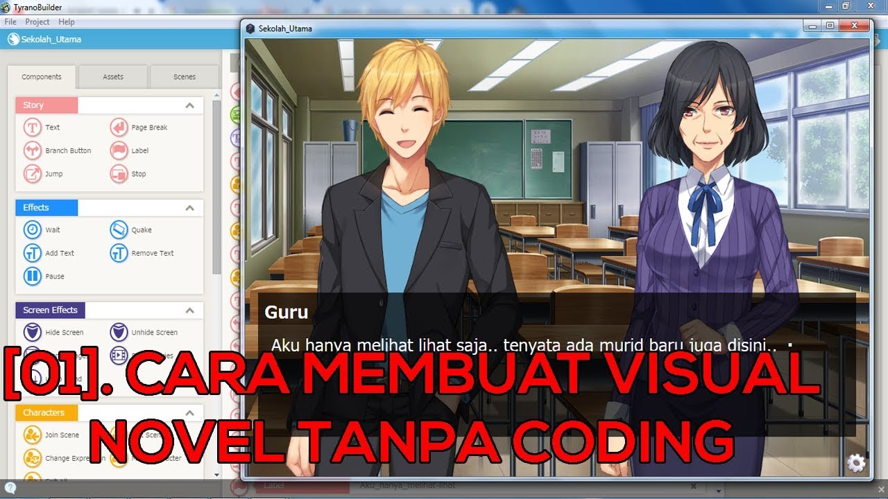 Tutorial Membuat Visual Novel Tyranobuilder Part 1 Youtube