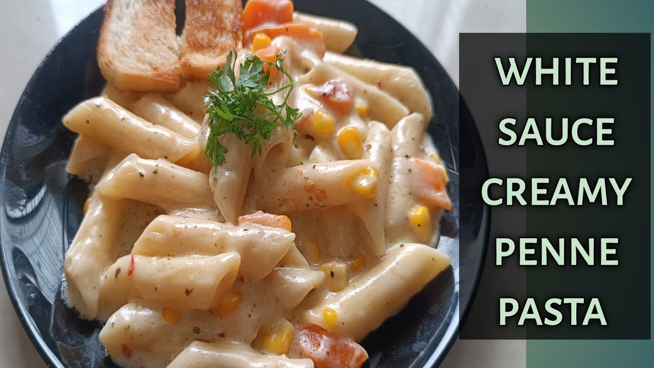 चिजी व्हाईट साॅस पास्ता/cheesey white sause pasta at home#pastarecipe # ...