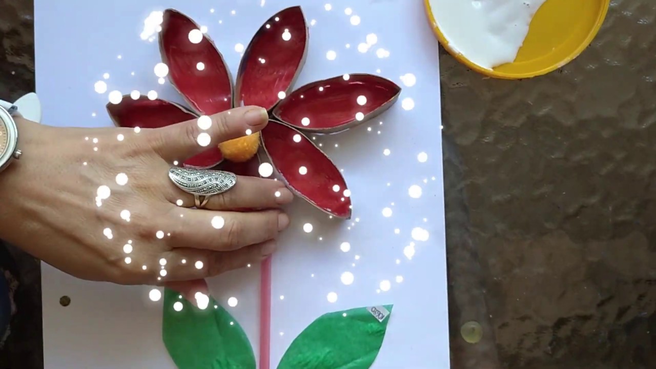 CÓMO HACER UNA CON FLOR DE MATERIAL RECICLADO - TUTORIAL ARTE TERAPIA ...