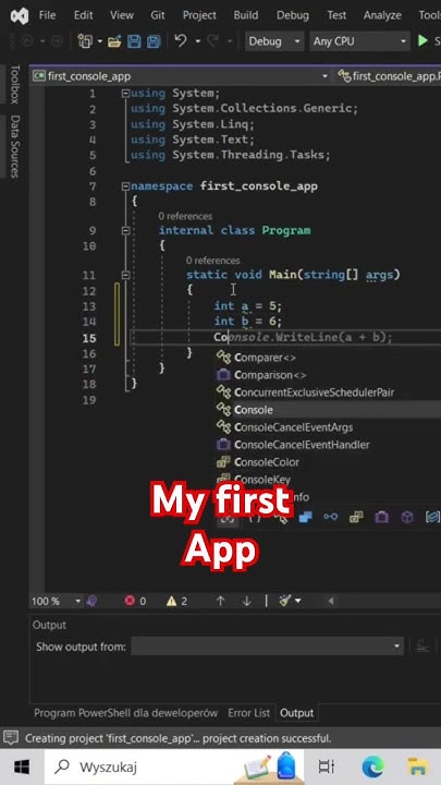 My first app in csharp #code #csharp #programing - YouTube