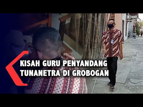 Guru Penyandang Tunanetra di Grobogan Datangi Siswa ke Rumah