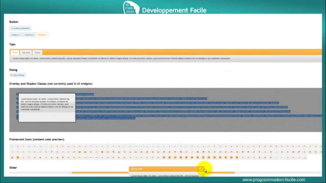 Découvrez le potentiel du Framework JavaScript jQuery UI - YouTube