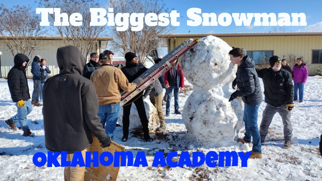The Biggest Snowman #oklahomaacademy #snowplay - YouTube