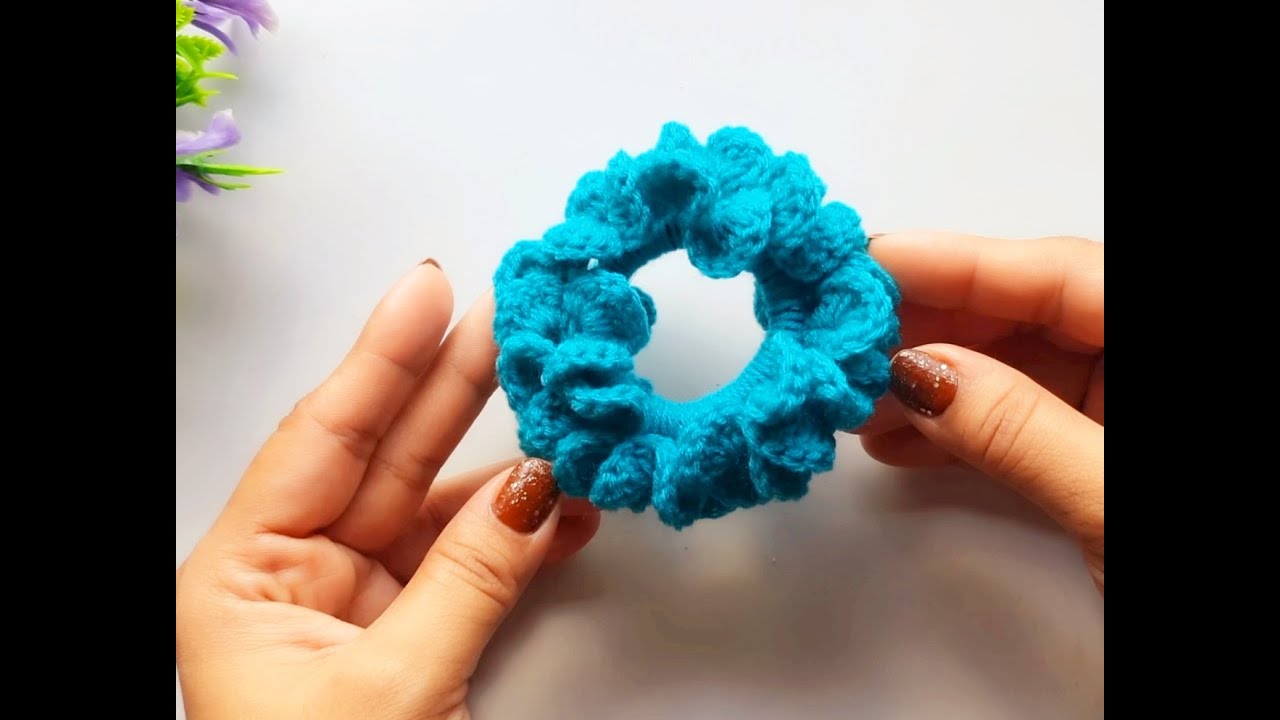 Crochet shell stitch Scrunchie - step by step tutorial | - YouTube