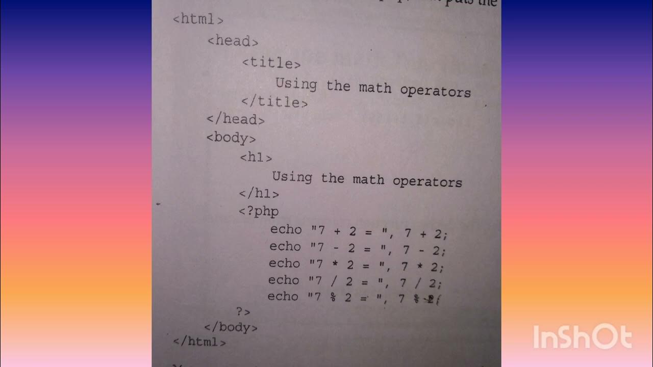 Mixing of PHP and HTML Coding with math operator - YouTube