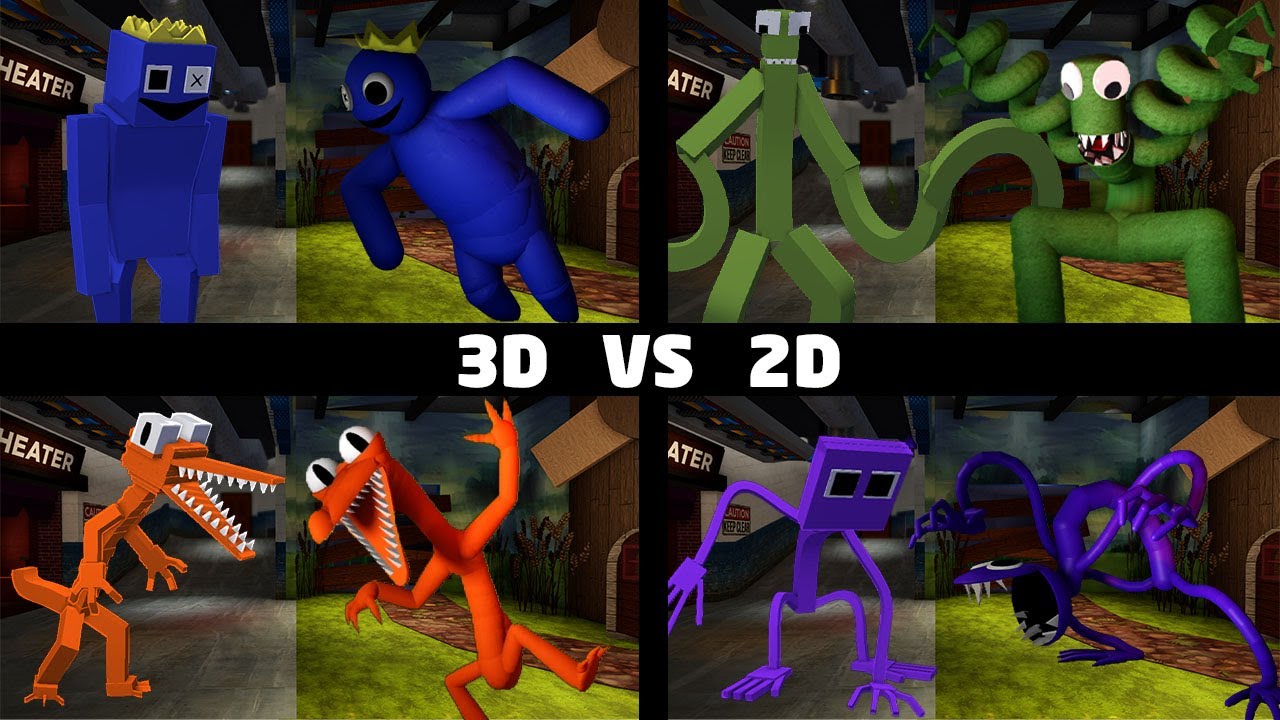 Rainbow Friends | FNF mod - Roblox 2D VS Minecraft 3D - Friday Night ...