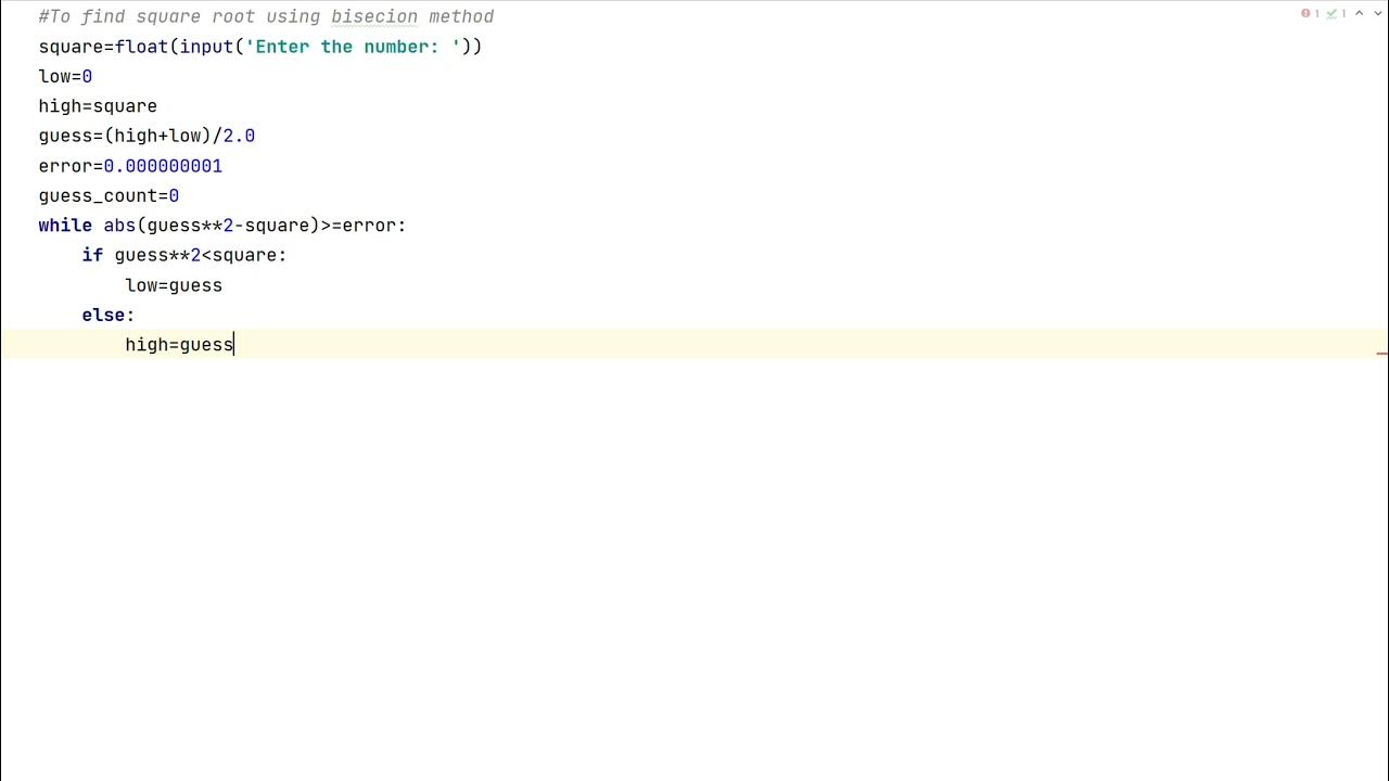 Python for Beginners: Square Root using bisection method - YouTube