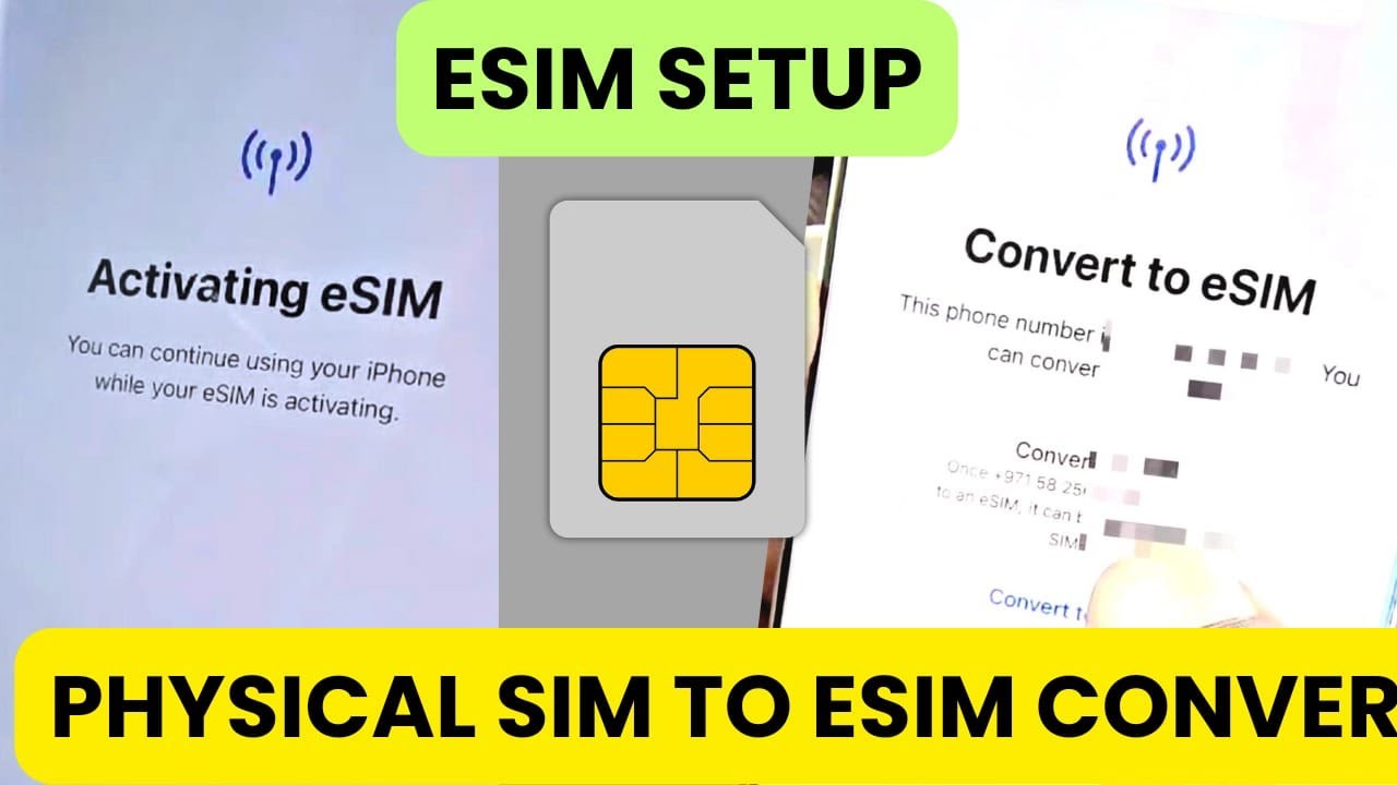 How to convert physical SIM to eSIM" eSIM setup tutorial". "Switch ...