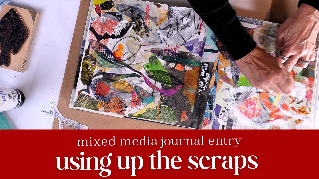 Using Up Scraps | Mixed Media Art Journal Entry (Full Length, No ...