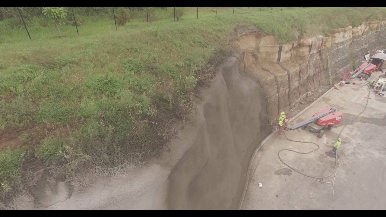 Shotcrete Slope Stabilization - YouTube