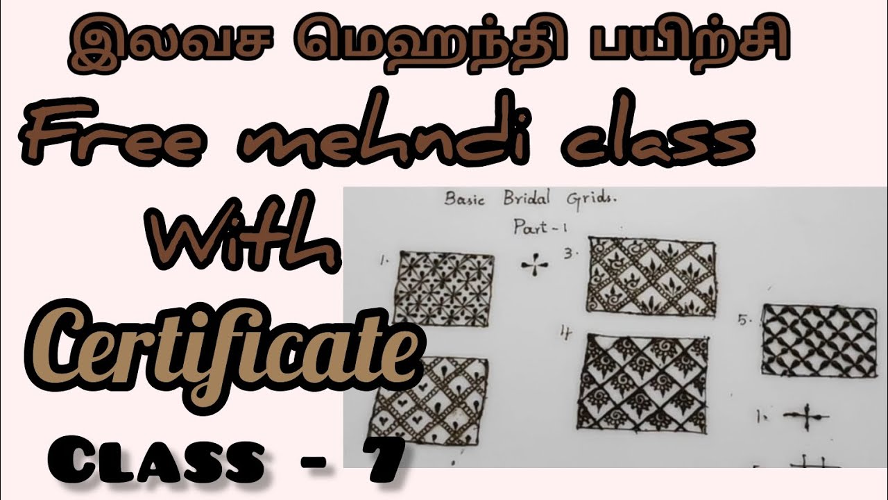 free mehndi class:7 . basic bridal grids. part -1@designwithsahana ...