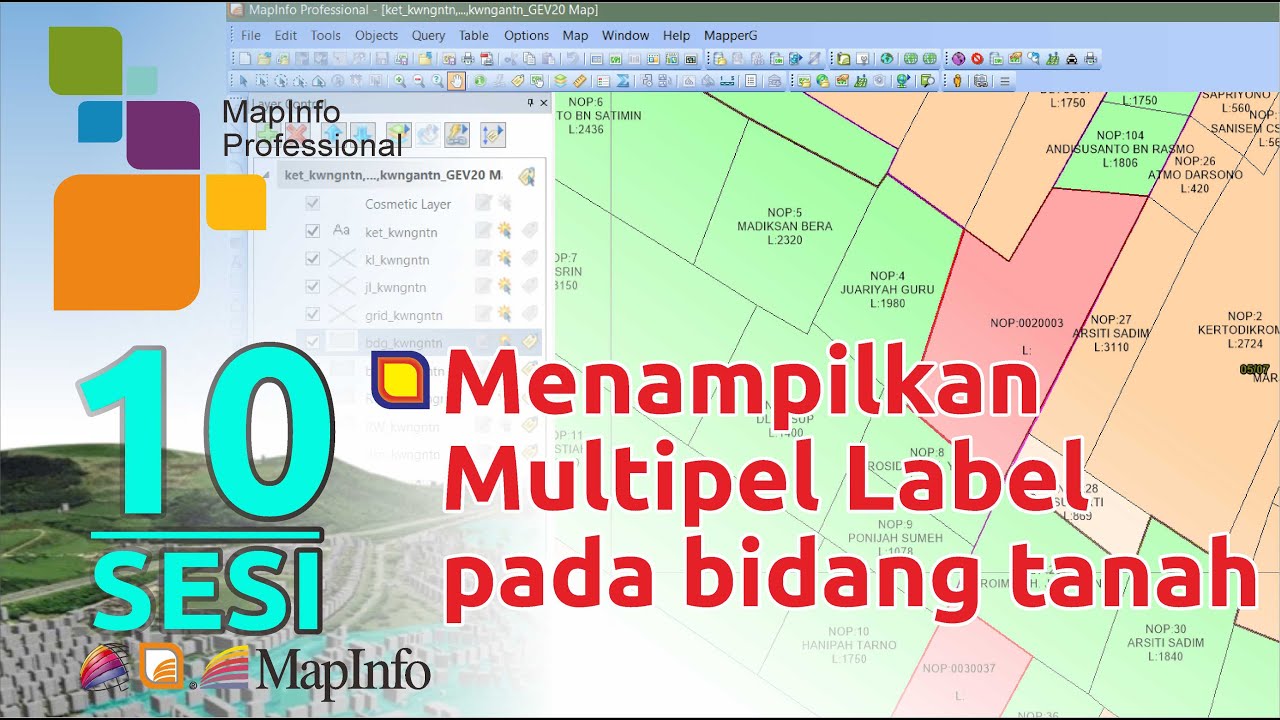 Menampilkan Multiple Label Bidang Tanah pada MapInfo 12.5 - YouTube