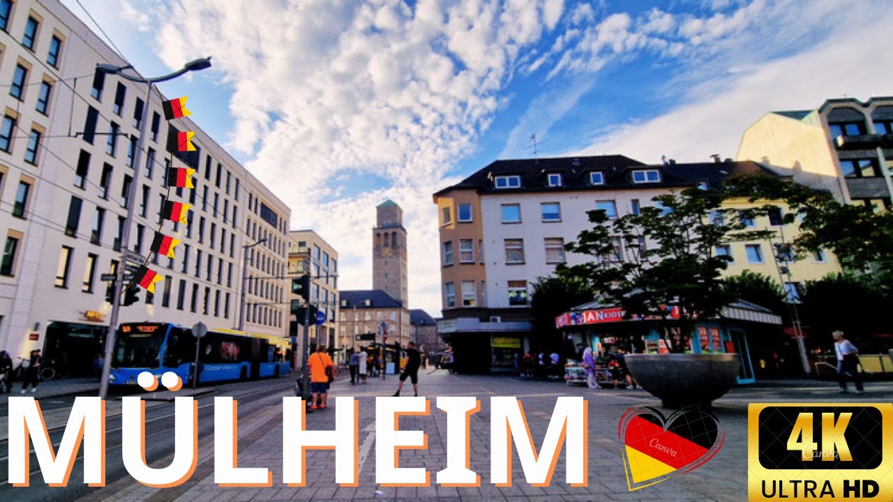 Mülheim city Germany/Walking tour in city Mülheim Germany ☀️ 4K tour ...
