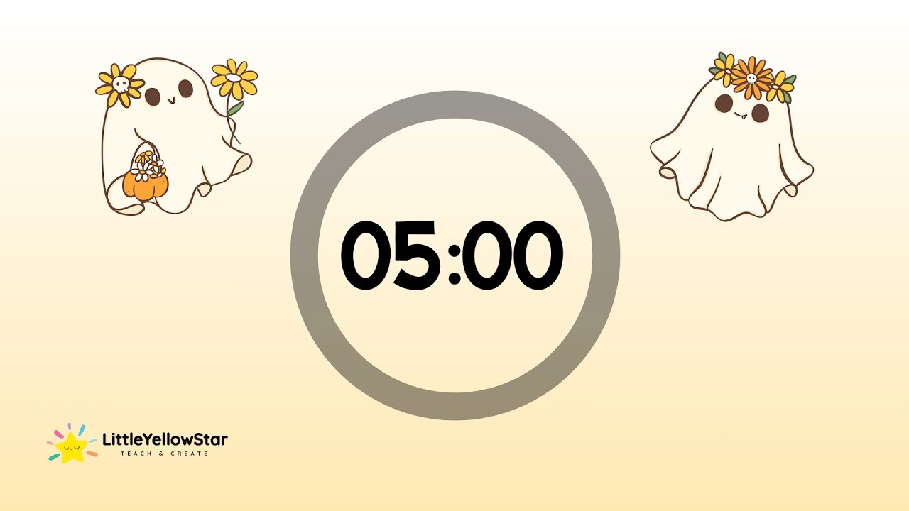 Sunflower Ghosts Timer – 5 Minute Countdown Timer For Kids With Calming ...