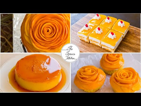 4 Mango Recipes | Mango Rose Cake | Mango Pasty & Cup Cake | Mango ...