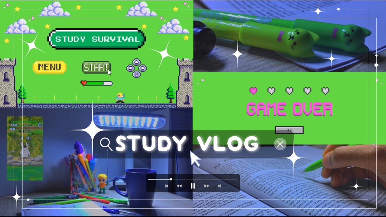 Night Study Vlog 🌱 | Aesthetic Game theme 🧩 | Study Tips📗 | VLOG:05 | # ...