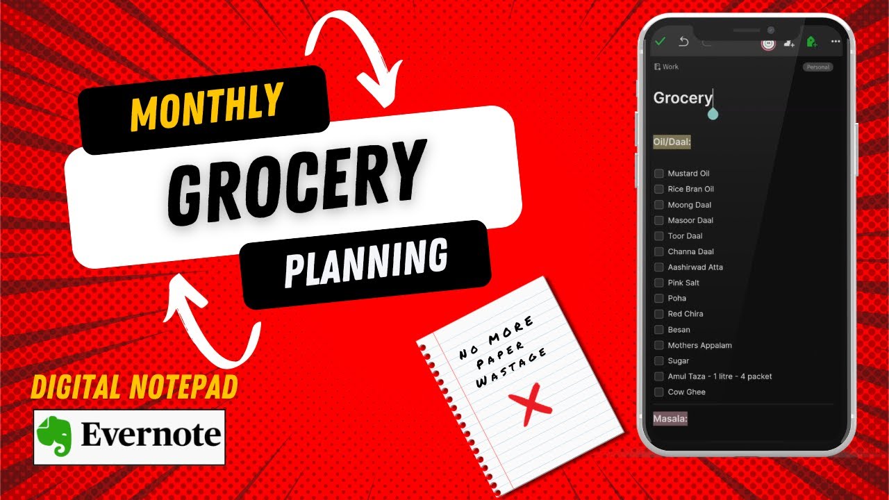 Monthly Grocery Planning with digital notepad. No more paper wastage ...