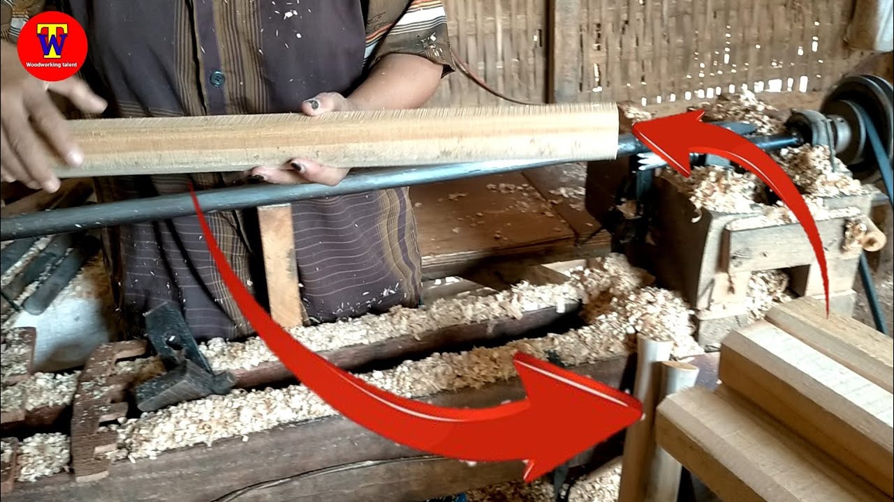 How to make an attractive wooden lathe stick 🔴 Woodworking talent - YouTube