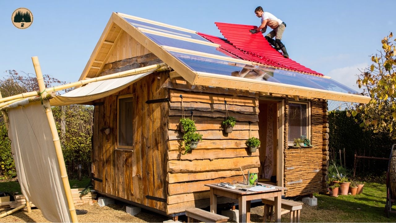The Man Building A Rustic Cabin With Low-Cost Materials Right In The ...