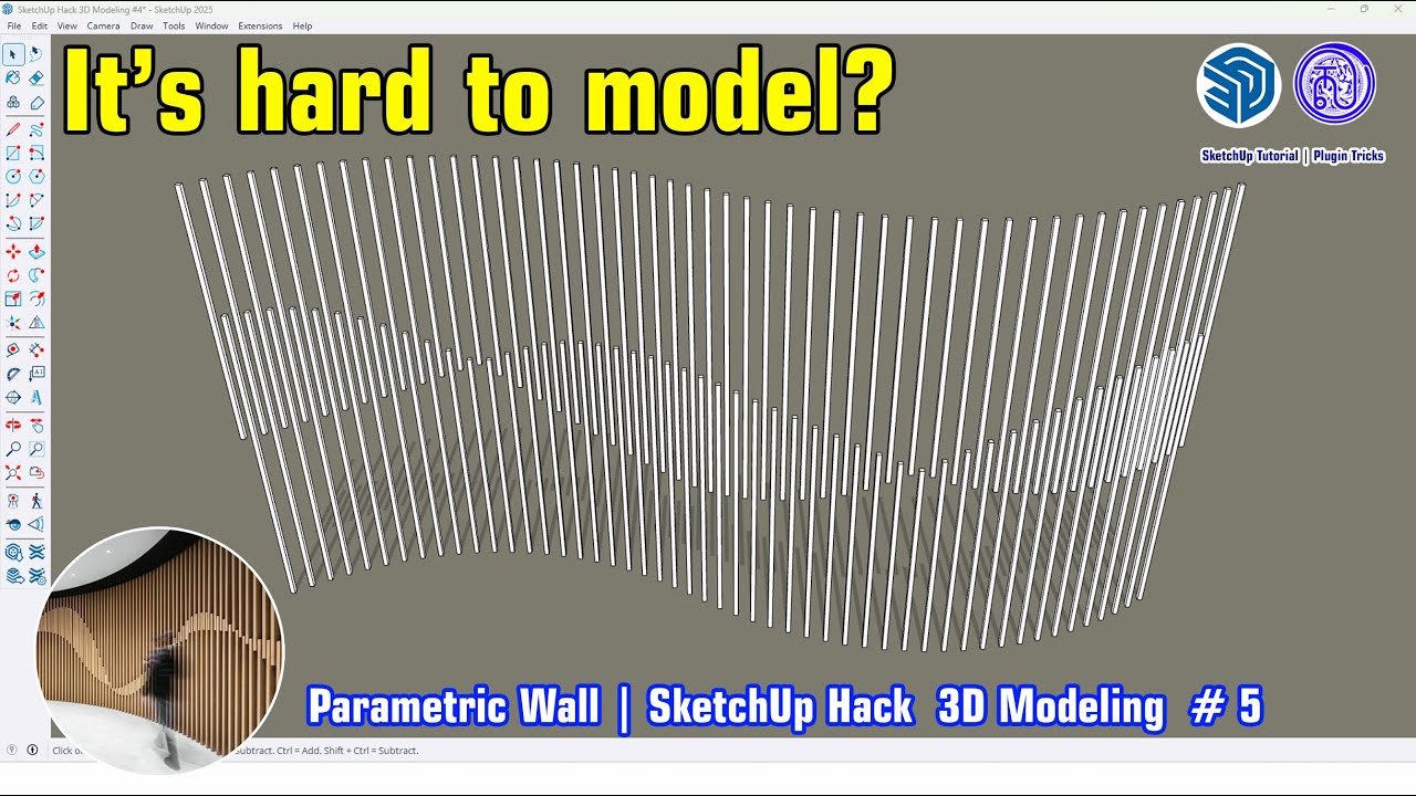 SketchUp Tricks to Model 3D Parametric Wall Like a Pro! | SketchUp Hack ...