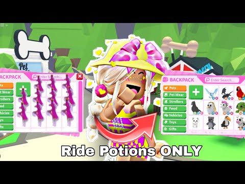 I Started Over in Adopt Me Using ONLY Ride Potions!