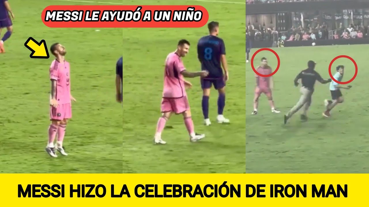 MESSI HIZO LA CELEBRACIÓN DE IRON MAN - INCREÍBLE GESTO CON UN NIÑO ...