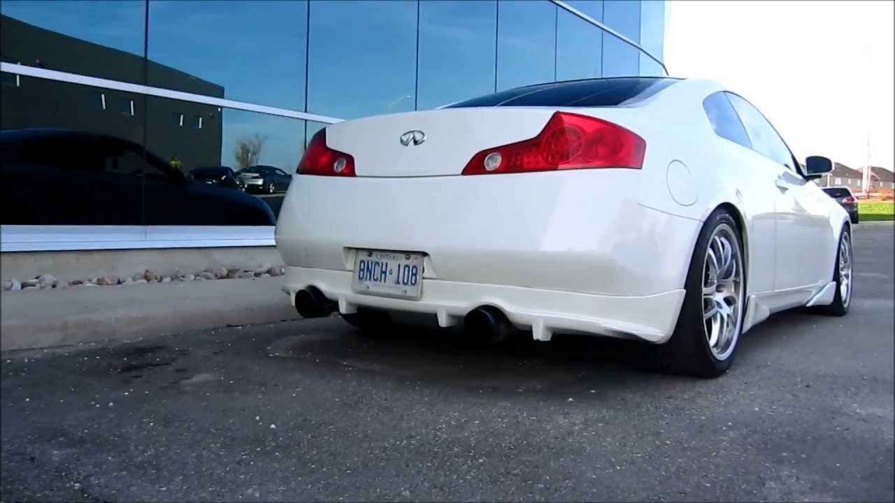 G35 Coupe Invidia Gemini Exhaust with Berk HFC great sound - YouTube