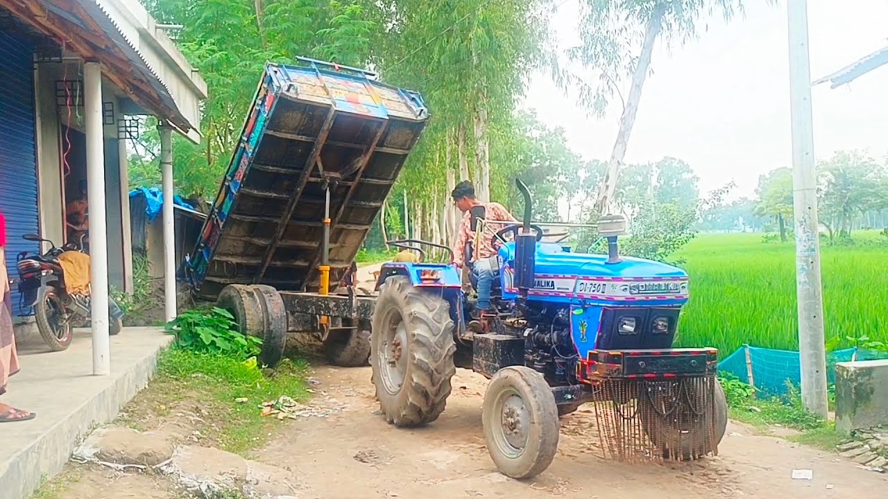 Digital Sand Unloading Video! By Sonalika DI 750 Tractor! Digital Unload Facility Of Tractors ...