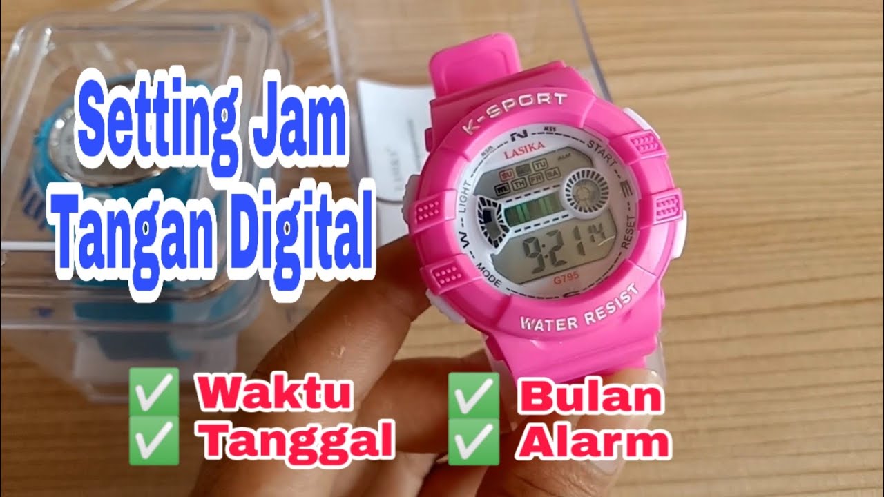 Cara mengatur jam tangan Digital Lasika - YouTube