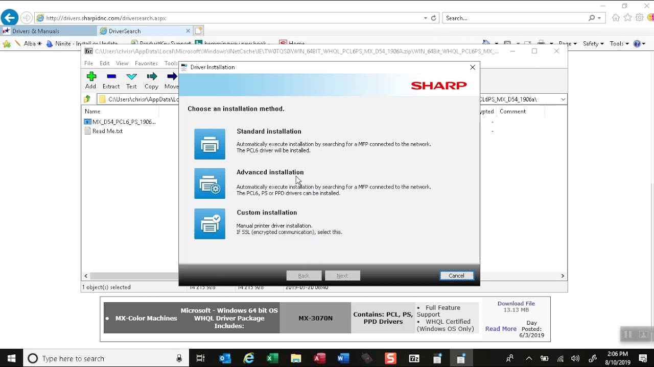 Sharp Driver Install Microsoft OS - YouTube
