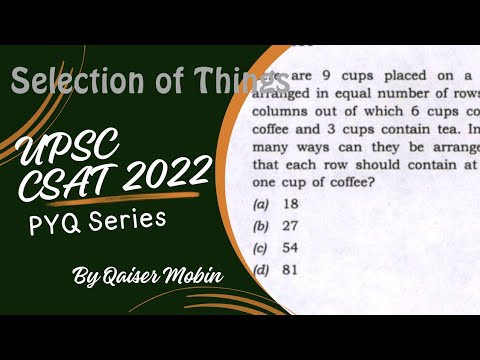 There are 9 cups placed on a table | Selection of Things | UPSC CSAT ...