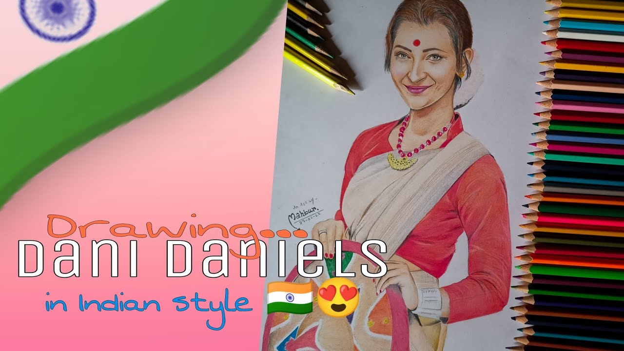 Drawing Dani Daniels as Indian avatar | colour pencils | mahbur's ...