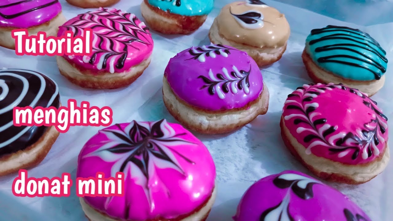 Tutorial menghias donat mini/donat kentang/donat buah naga - YouTube