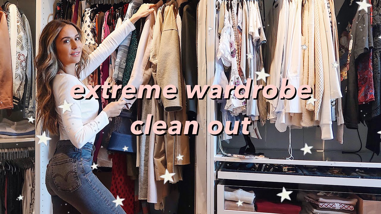 EXTREME Closet Clean Out and Declutter | Decluttering my wardrobe 2019 ...