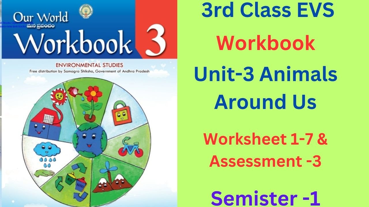 💐 ️3rd Class EVS Workbook Our World Sem-1 Unit-3"Animals Around Us ...