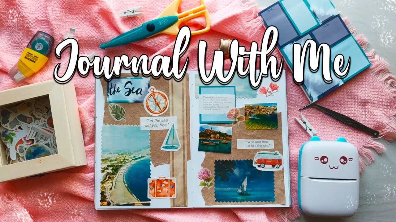 Journal With Me 📖 The Sea Theme 🌊 Decorating my Diary | ASMR Relaxing ...