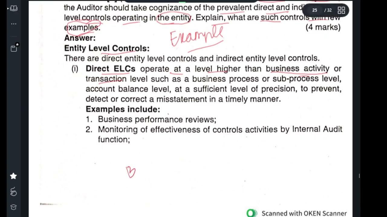 What is entity level control and it types - YouTube