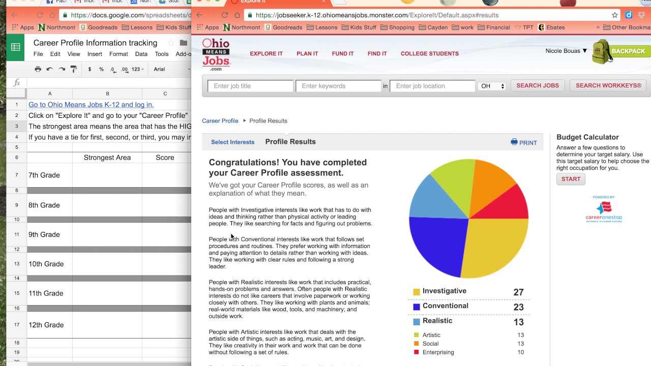 Career Profile Inventory tracking sheet - YouTube