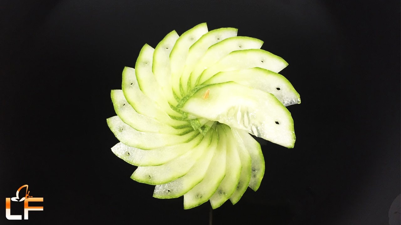 Ornaments Of Cucumber Carving & Cutting - How To Make Cucumber Flower ...