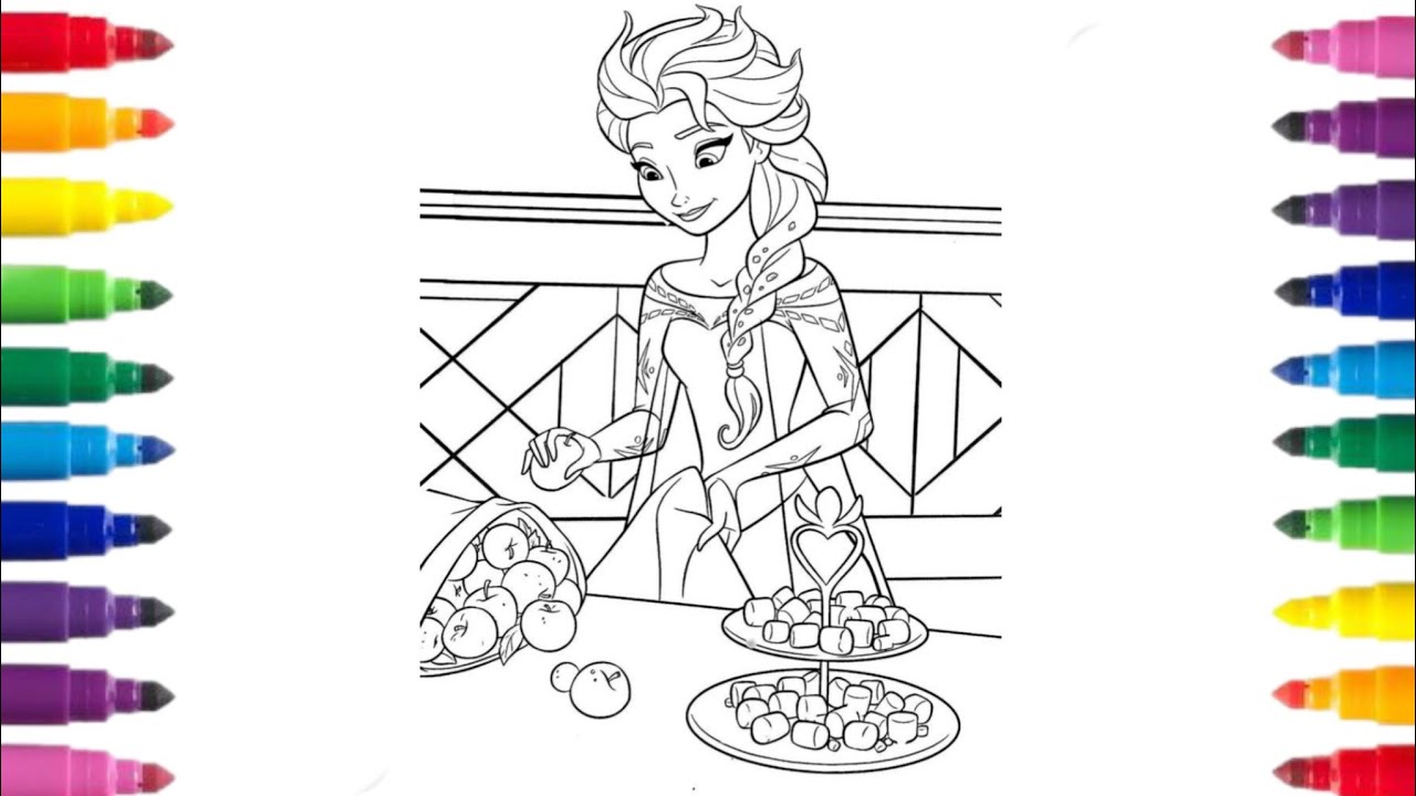 Elsa Full Body Drawing.... Let's Colour Elsa Full Body Drawing - YouTube