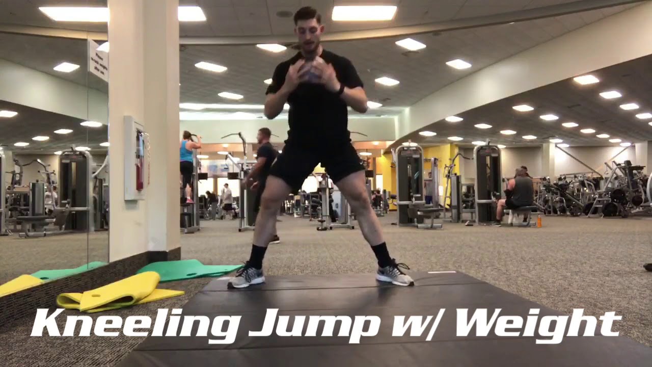 Kneeling Jump with Weight - YouTube
