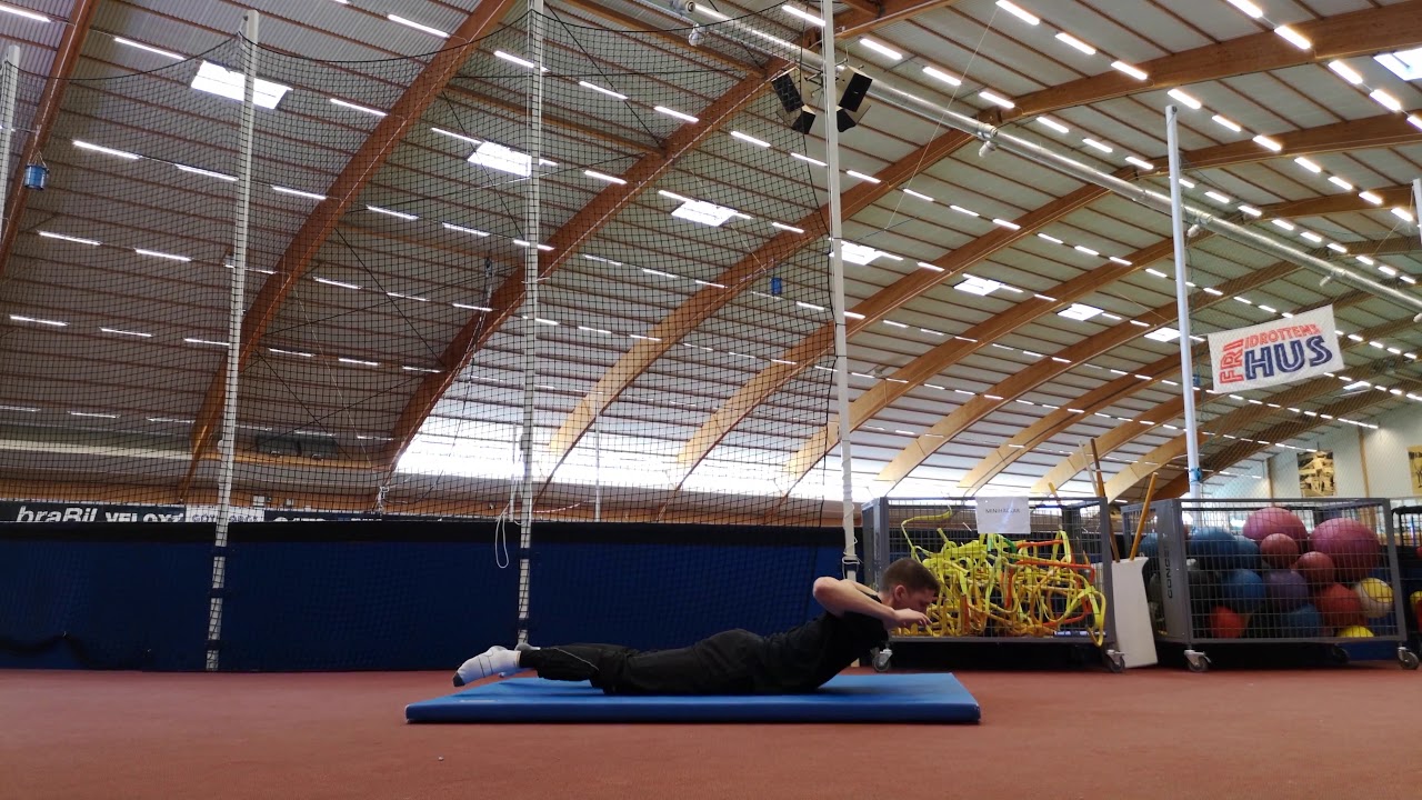 Styrka Kroppsbalans Nivå 1 Ryggresningar - YouTube