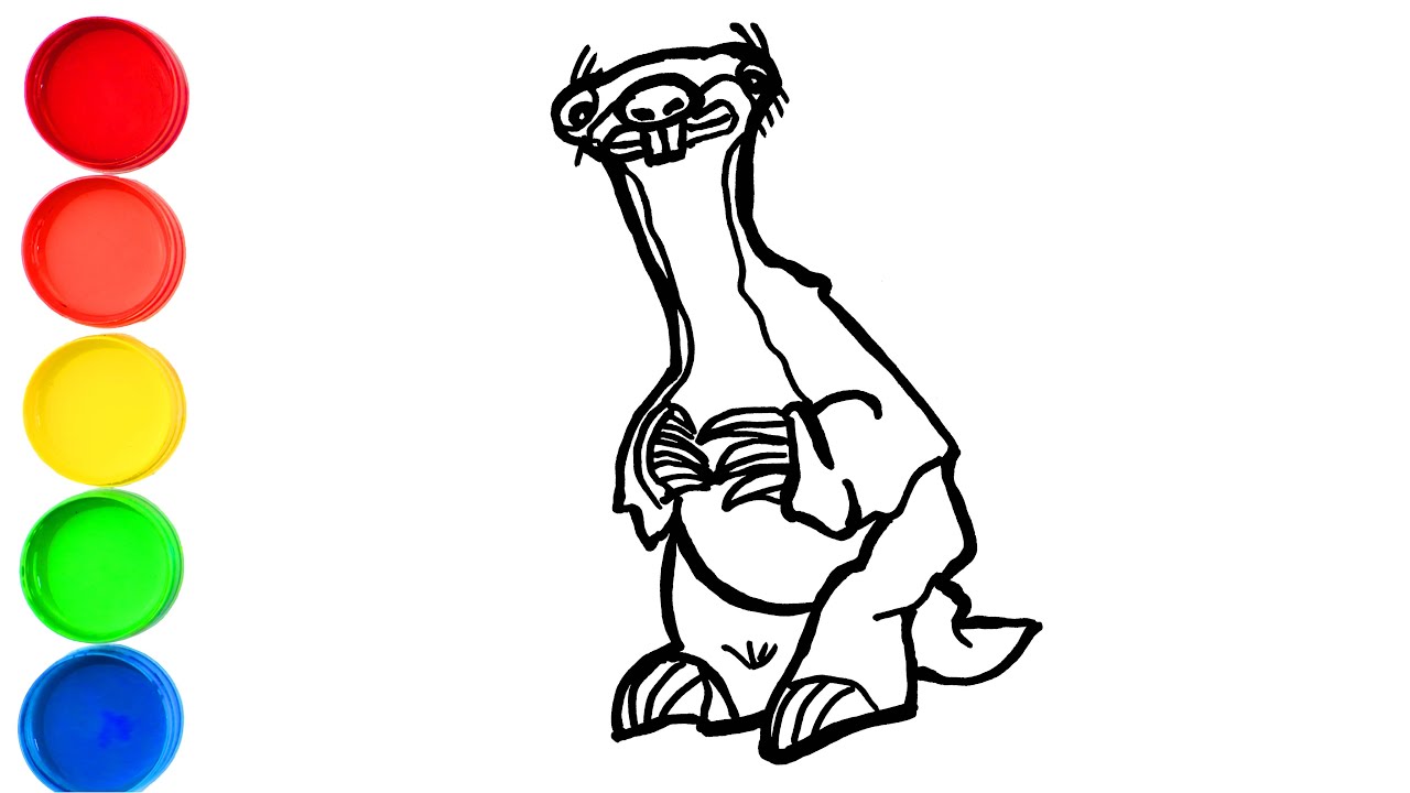 How to draw Ice Age Sid | Kids videos - YouTube