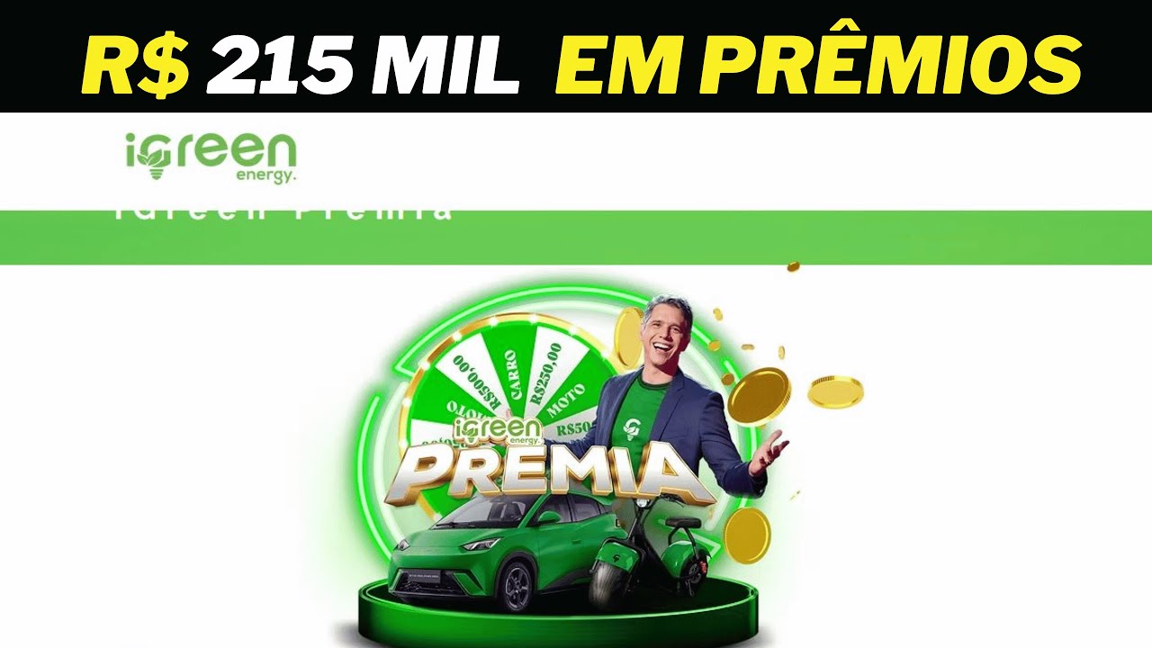 Promoção IGreen Premia I Concorra a R$ 215 Mil em Prêmios - YouTube