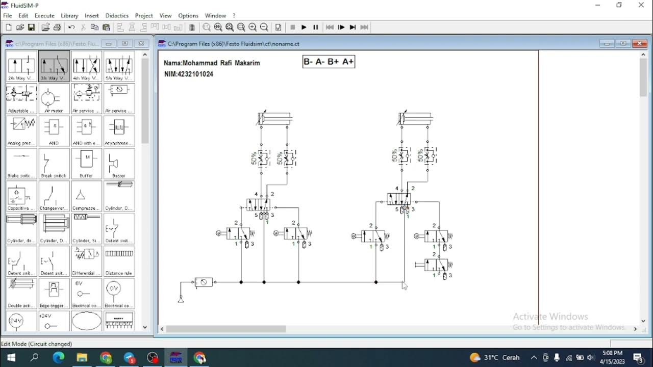Pneumatik FluidSIM B- A- B+ A+ - YouTube