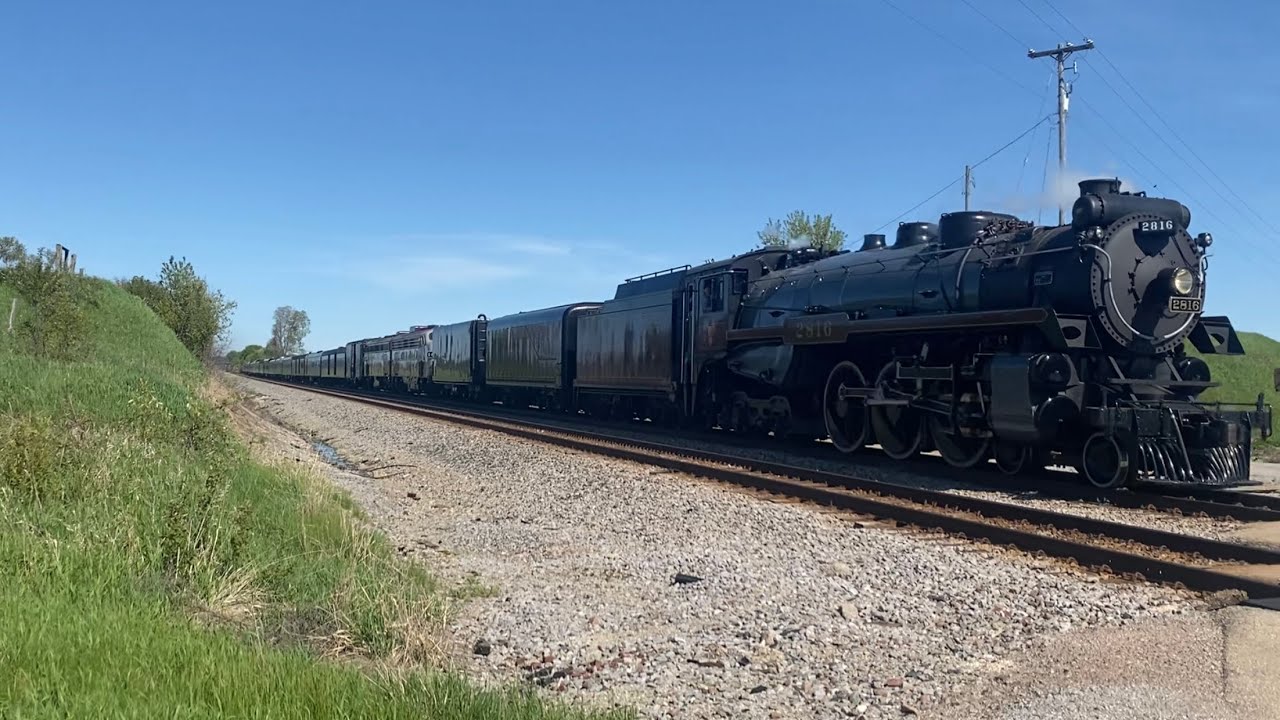 Canadian Pacific Steam Train 2816 zips by Crossing! 5/6/2024 - YouTube