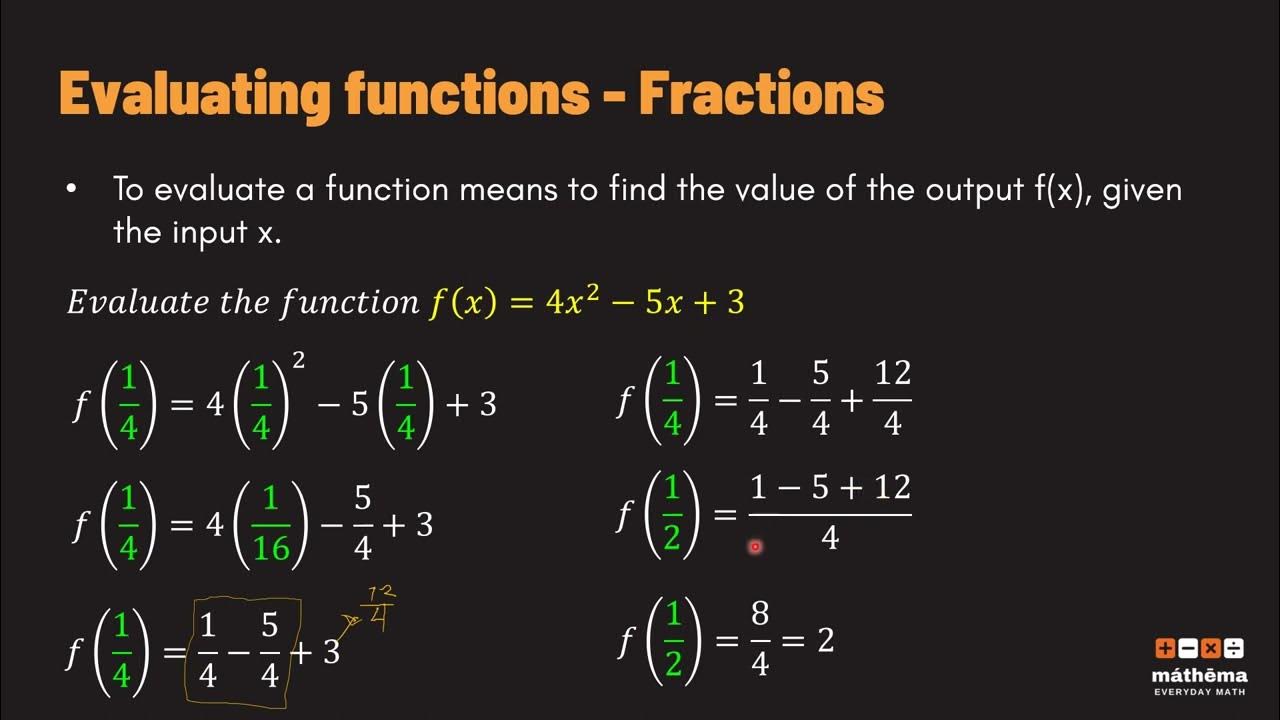 Fractions - Evaluating Functions - YouTube