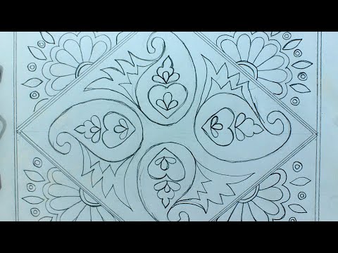 Beautiful Nakshi kantha design | Nokshi katha Drawing | নকশী কাথার ...