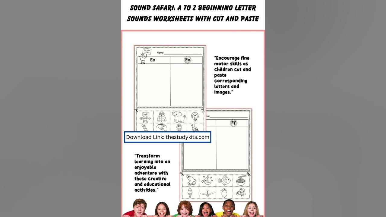 Sound Safari A to Z Beginning Letter Sounds Worksheets with Cut and ...