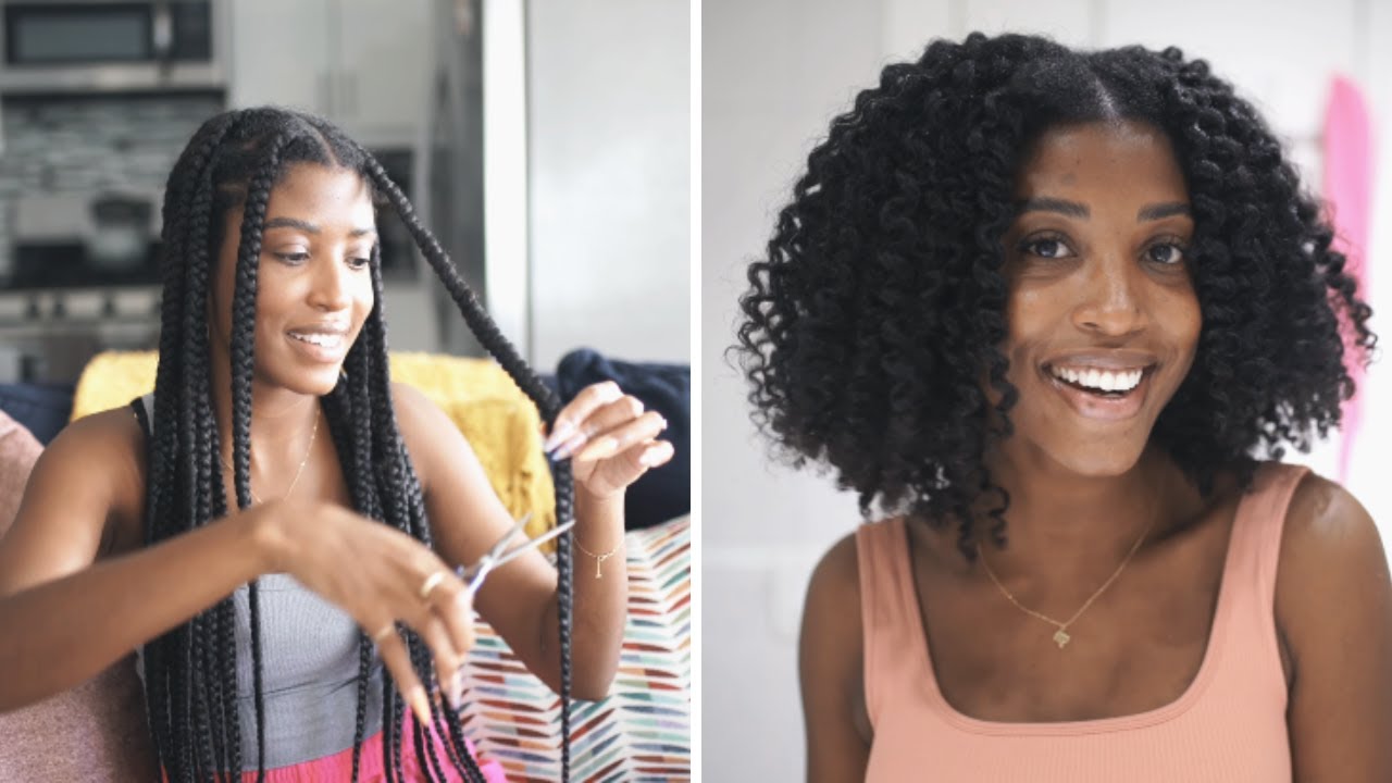 Knotless Braids Back to Curls | Braid Takedown Tutorial | Aisha Beau - YouTube